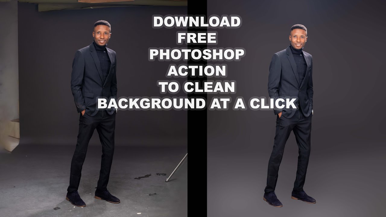 Download free photoshop action to clean background at one click - YouTube