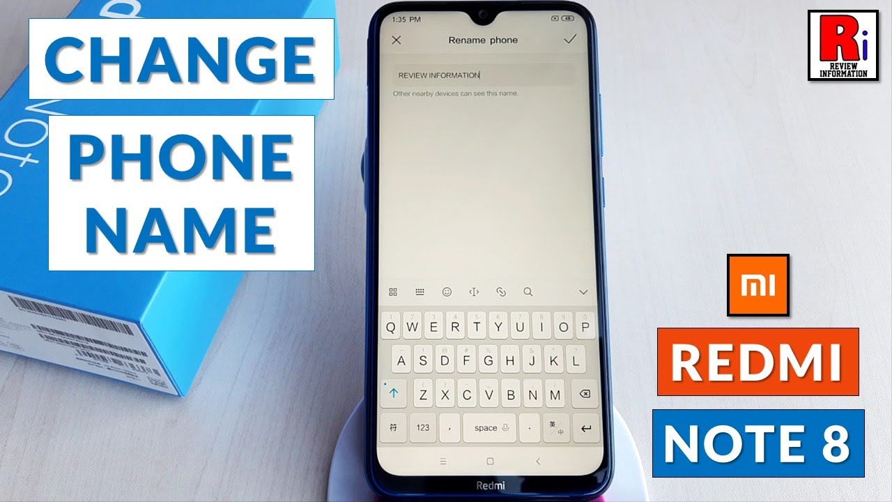 How to Change Phone Name in Xiaomi Redmi Note 8 - YouTube