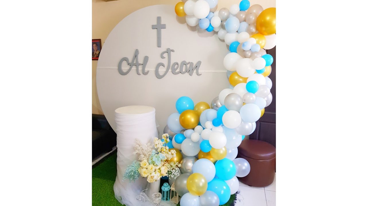Baptism Backdrop Home Set-up by Ribbons & Scissors - YouTube