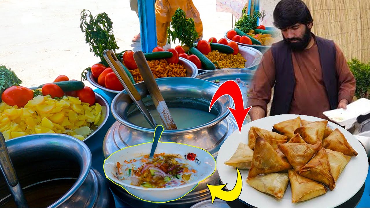 Samosa Chaat | Afghan Street Food recipe | Samosa Chaat Recipe | Famous ...