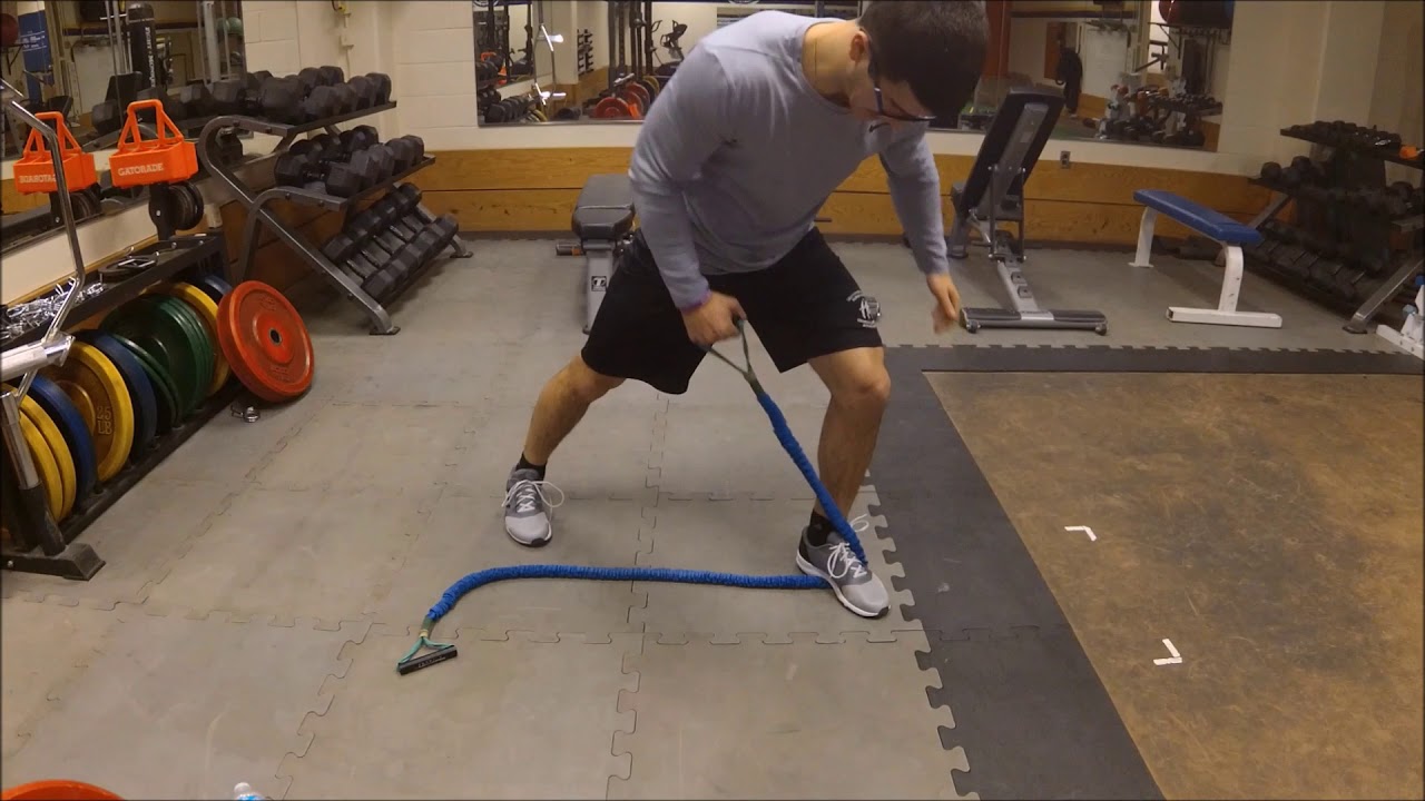 Resistance Band Lawnmower Pulls - YouTube
