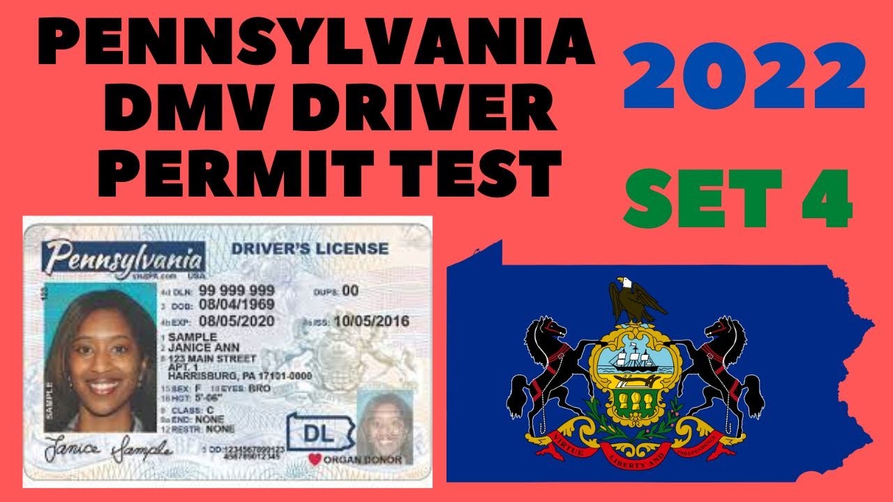 Pennsylvania DMV permit test for drivers license SET 4 - YouTube