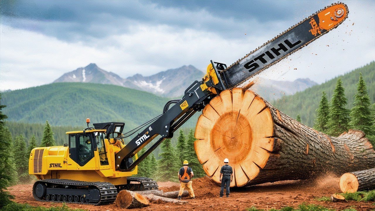Top 12 Extreme Fastest Chainsaw Cutting Tree Machines - YouTube