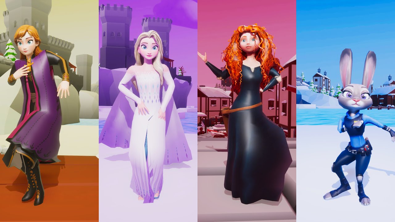 Anna Summer Song Vs Elsa Let It Go Vs Merida Brave Vs Zootopia Oh Oh ...