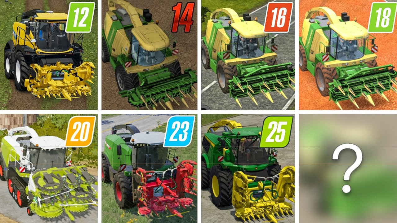 Fs12 Vs Fs14 Vs Fs16 Vs Fs18 Vs Fs20 Vs Fs23 Vs Fs25 | Krone Harvester Use | Timelapse - YouTube
