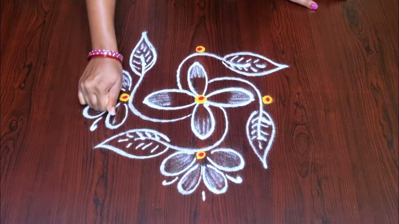 Simple rangoli || daily rangoli || small rangoli || - YouTube