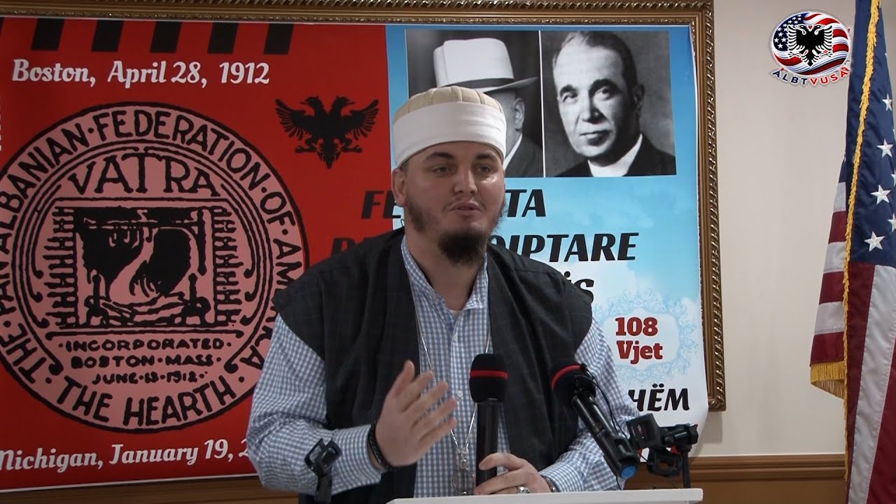 Fjalimi i Dervish Elidon Pashai gjatë takimit të Federatës Pan ...