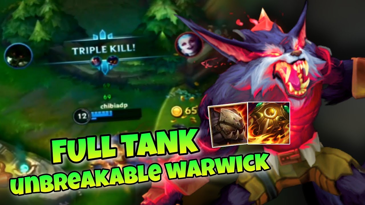 WARWICK JUNGLE WILD RIFT BUILD FULL TANK DEAL CRAZY DAMAGE AND HARD TO ...