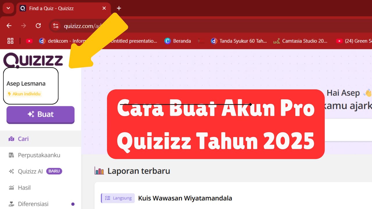 AKUN QUIZIZZ PRO TAHUN 2025 - YouTube