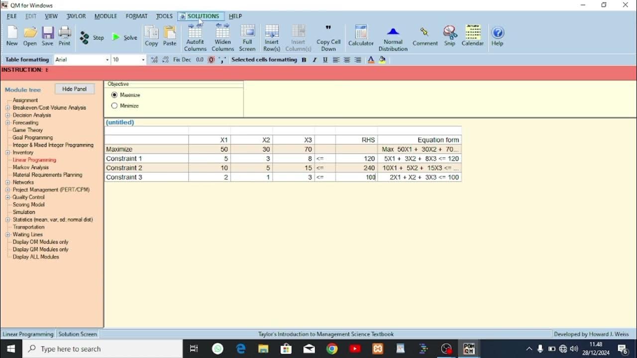 Tutorial penggunaan Aplikasi POM QM FOR WINDOWS dalam penyelesaian ...