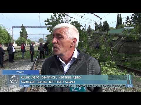 Külək ağacı dəmiryolu xəttdinə aşırdı