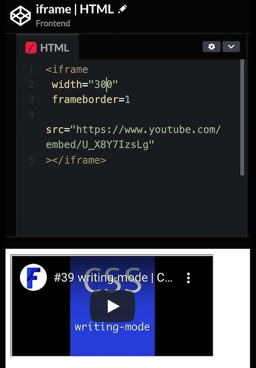 #14 iframe | HTML | Frontend #shorts - YouTube