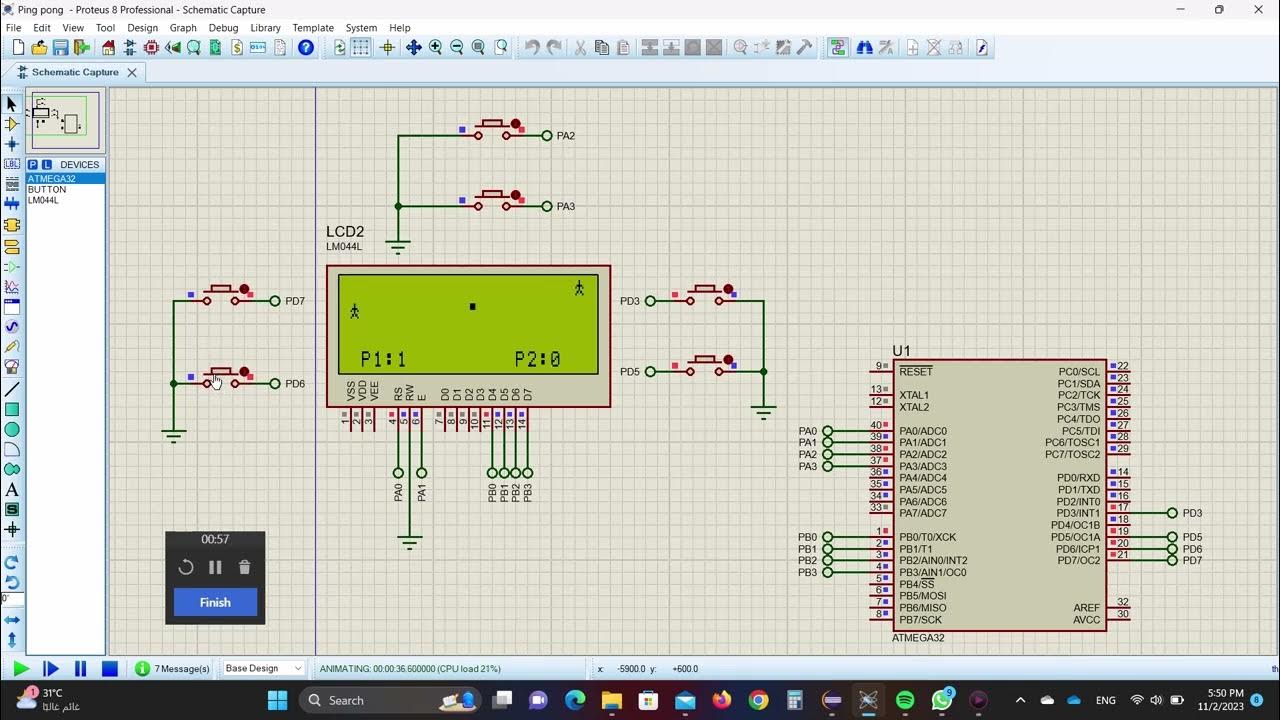 Ping Pong game Using Atmega32 - YouTube