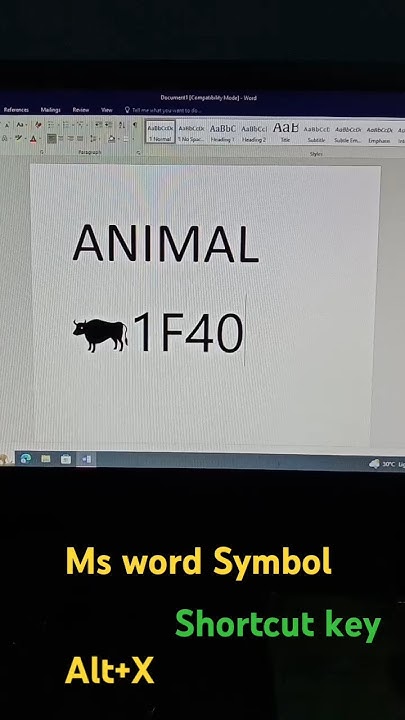 Animal shortcut keyboard ⌨️ in Ms word#msoffice#computer#pc# ...
