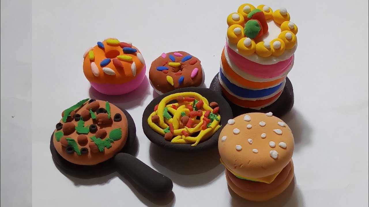 Making food items with polymer clay||polymer clay art||Fun learning ...
