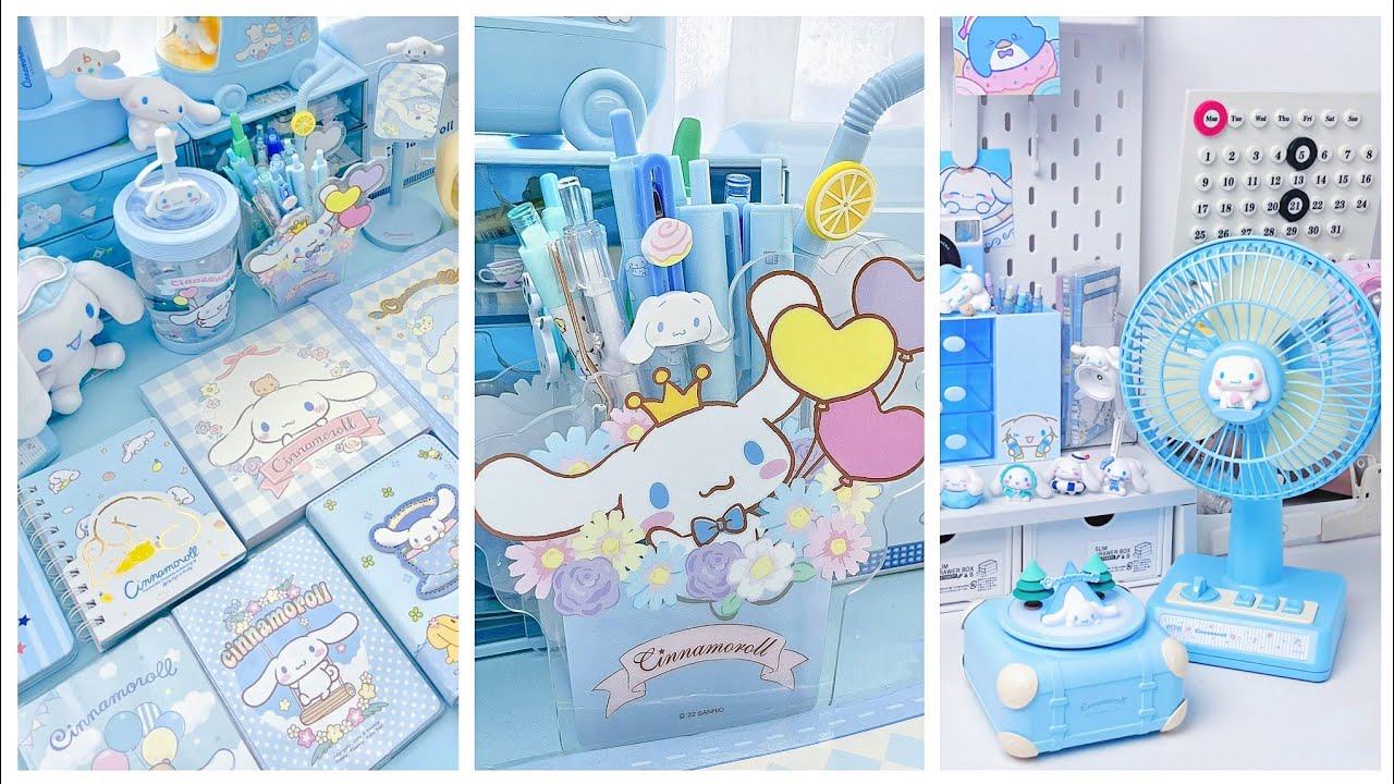 Cinnamoroll desk organization💙Sanrio cute stuffs haul #cindyasmr - YouTube