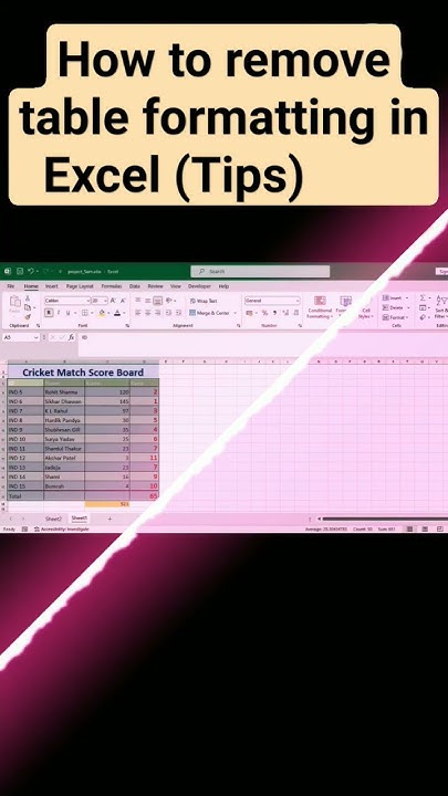 Removing Table Formatting in MS Excel | Excel Short Tutorial - YouTube