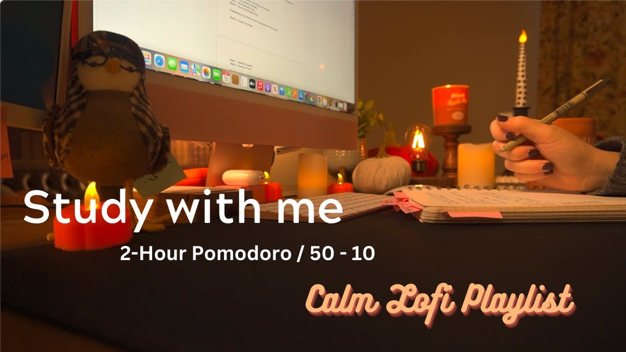2 HOUR LOFI PLAYLIST / Study With Me / 50-10 Pomodoro / Countdown timer ...