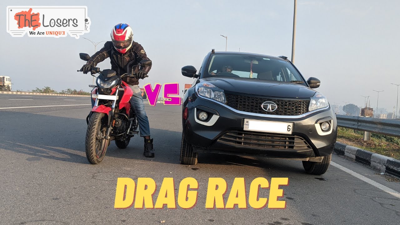 Xtreme 160R vs Tata nexon Drag Race | Top End Race | 2 Km Race | Suv Vs ...