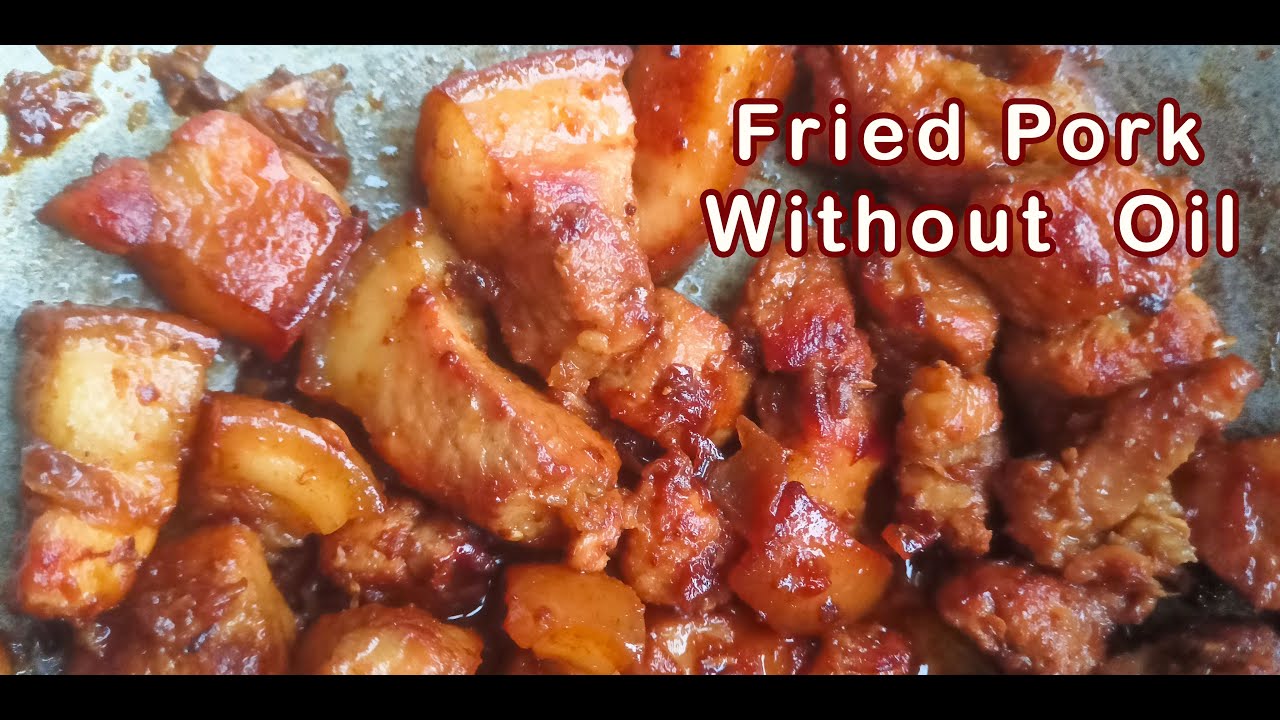 Fried Pork Without Oil | Dry pork | Village style - YouTube