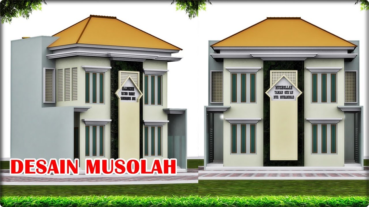 DESAIN RUMAH IBADAH MUSOLAH LAHAN SEMPIT - YouTube