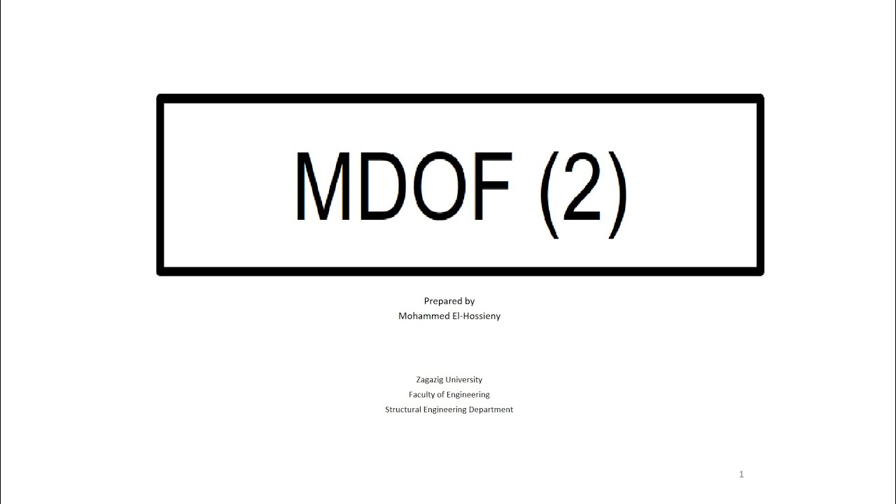 Section (9): MDOF (2) - YouTube