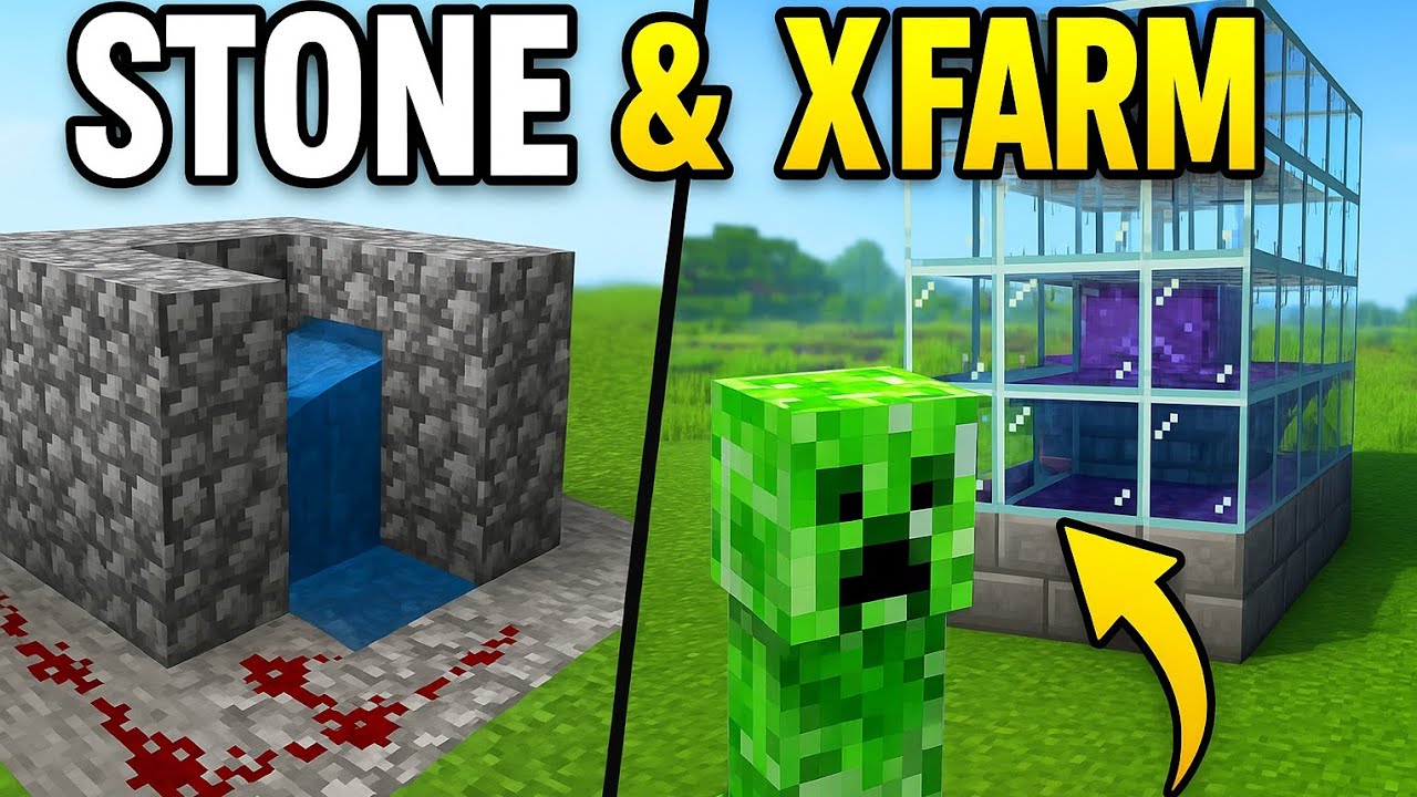 Minecraft's Easiest Stone & XP Farm – Build in MINUTES! - YouTube