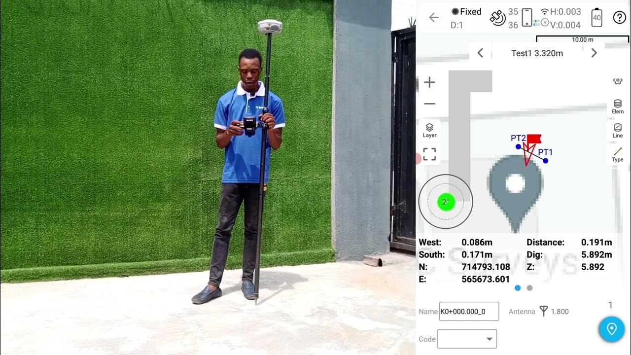 GNSS TUTORIAL - HOW TO STAKE OUT A LINE WITH 2 POINTS IN SURVEY MASTER ANDROID APPLICATION - YouTube