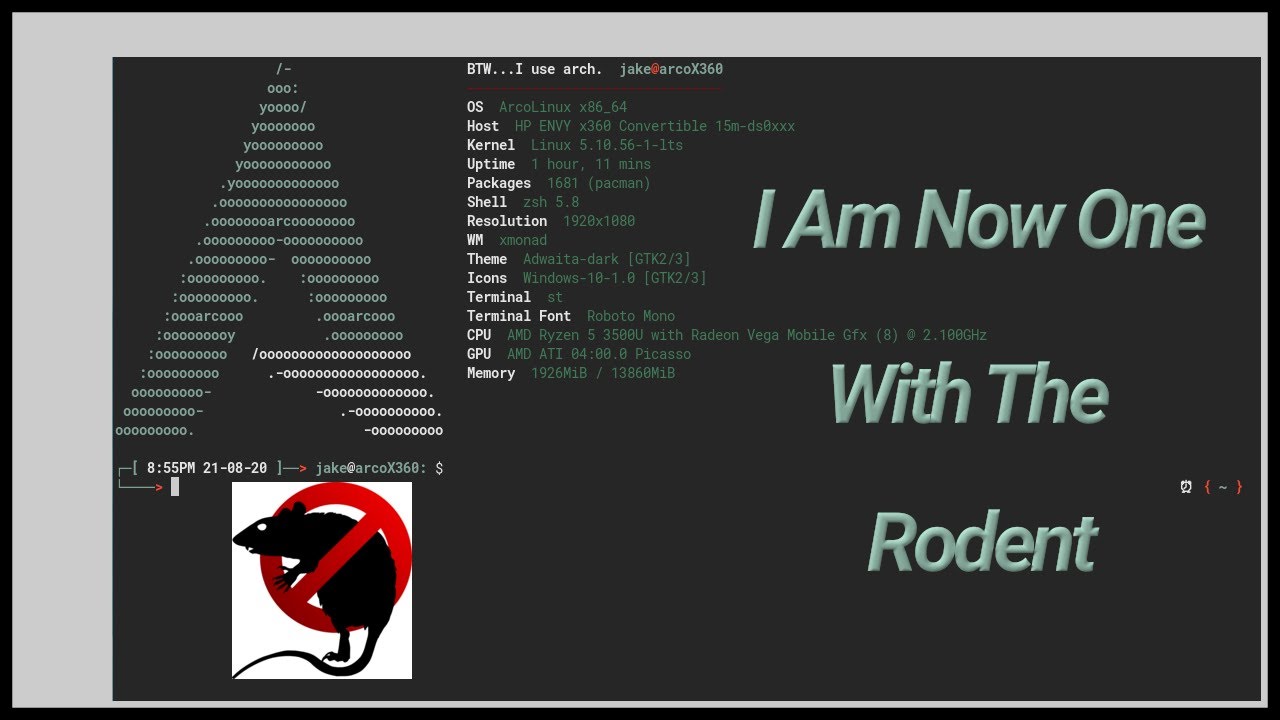 Semi finished Linux Ratpoison WM - sorry for the coughing - YouTube