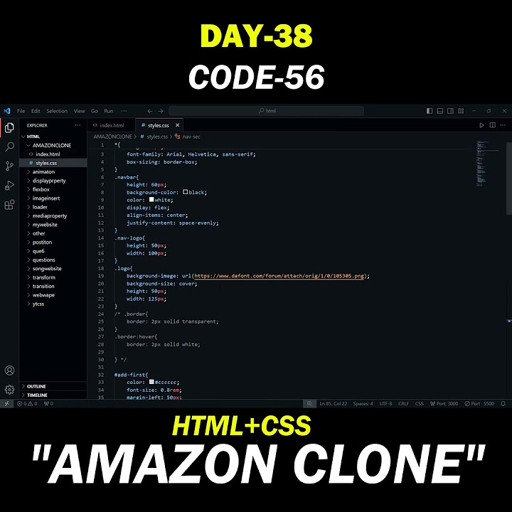 Current Coders 22/1000| Day 1 of making amazon website clone #clone #webdevelopment #web #coders ...