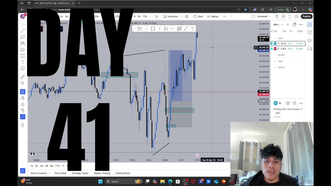DAY 41- Tradovate Maintenance Played Me!! Eval Update 3.25.2025 - YouTube