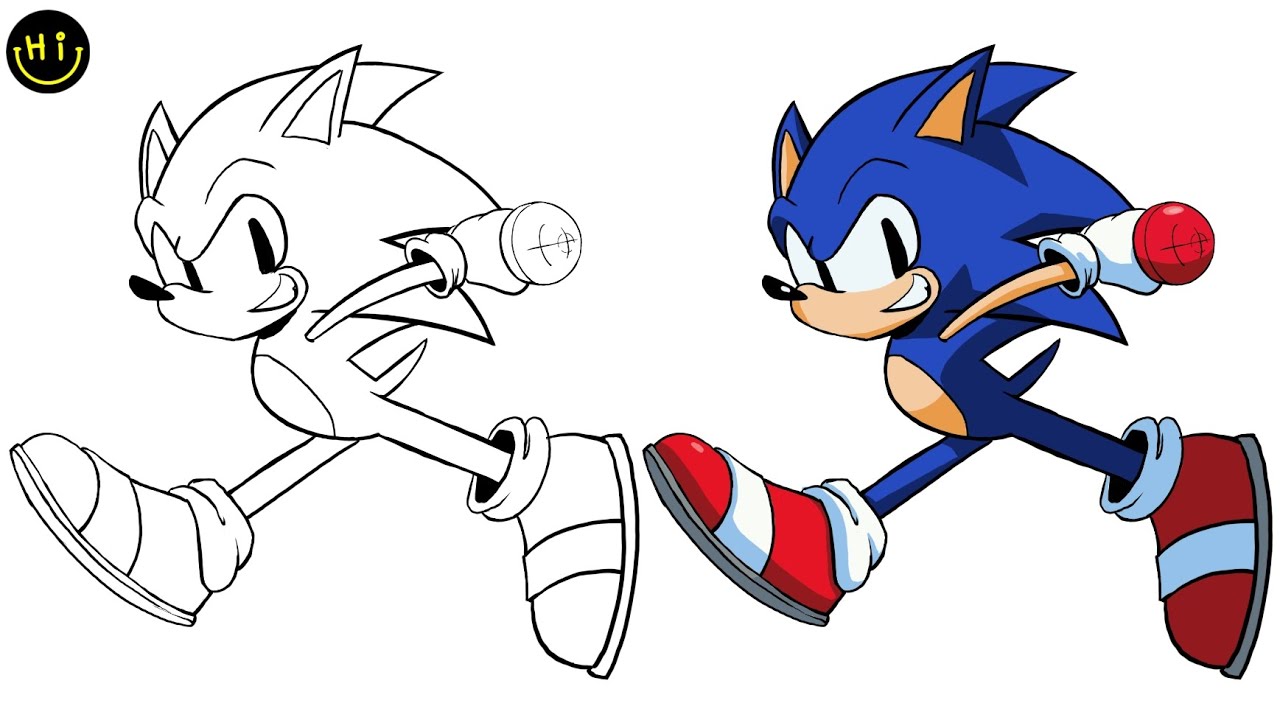 Drawing FNF - Sonic HD (Boom Song , Racing Song) l Sonic The Hedgehog ...