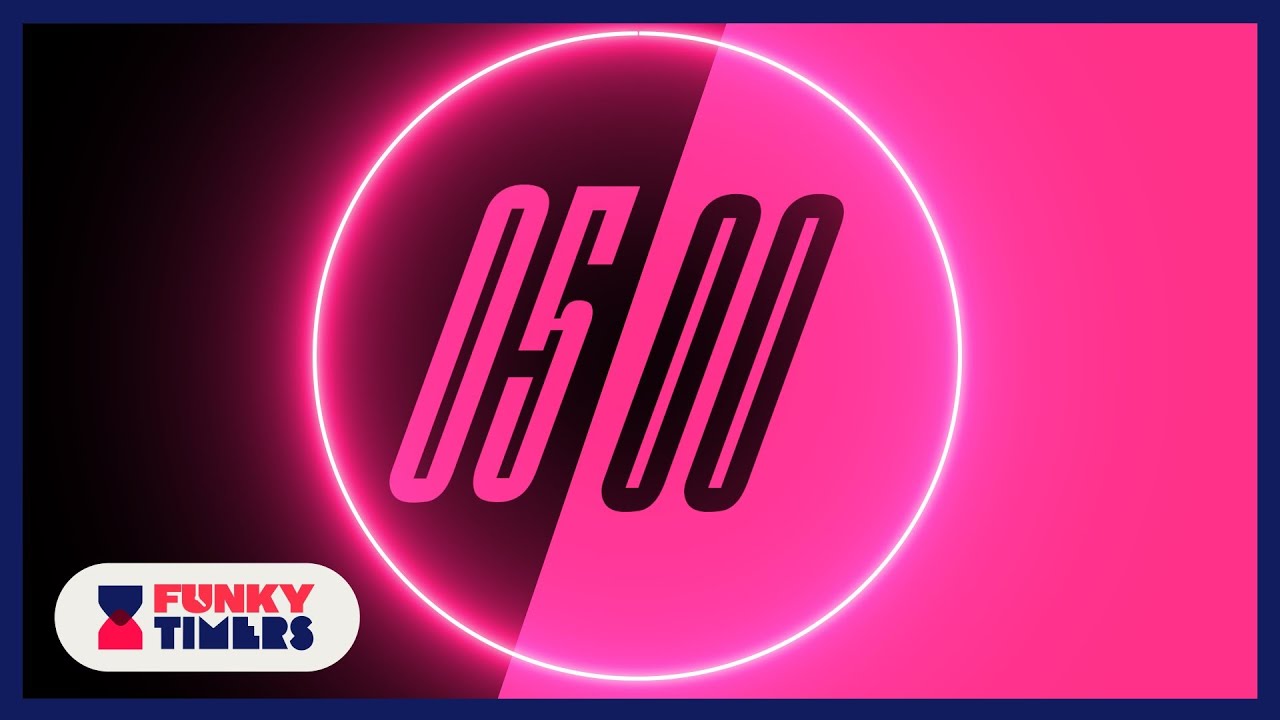 5 Minute Colorful Pink Countdown Timer with Relaxing Music | 4k - YouTube