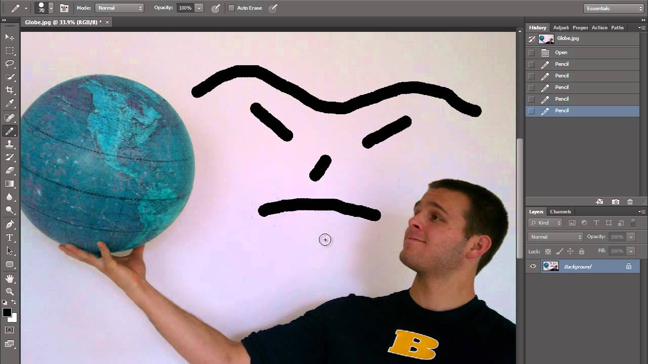 Pencil Tool (HD) Photoshop Tools Tutorial - YouTube