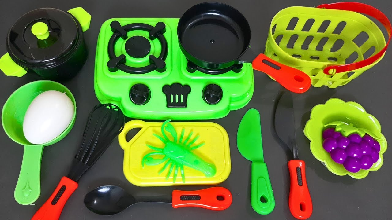 4 Minutes Satisfying with Unboxing Kitchen Playset, Cooking Toys Set ...