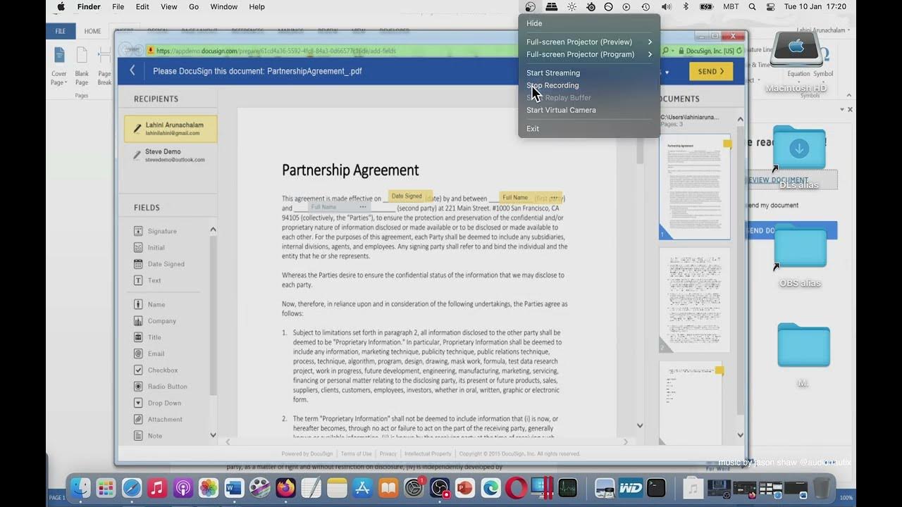DocuSign for Word MAC OS add-in/add-on/plugin WORD - YouTube