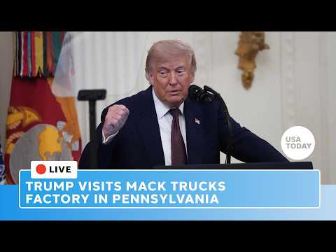 Live: Donald Trump delivers speech at Mack Trucks factory in Pennsylvania amid Iran war peace talks