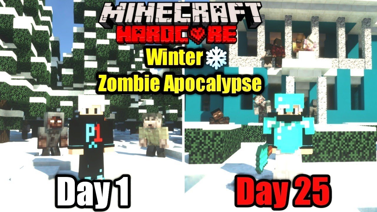 #1 I Spent 100 Days in Winter ️ Zombie Apocalypse in Minecraft Hardcore ...