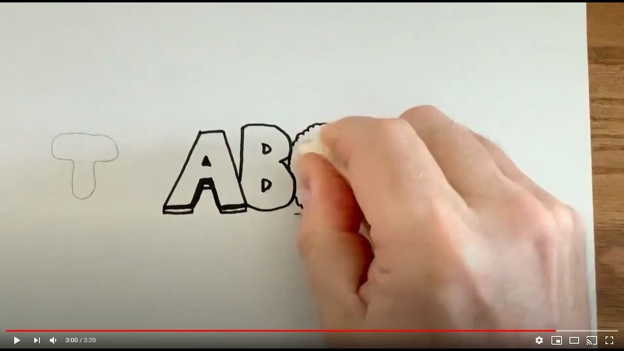 How to draw basic thick letters - YouTube