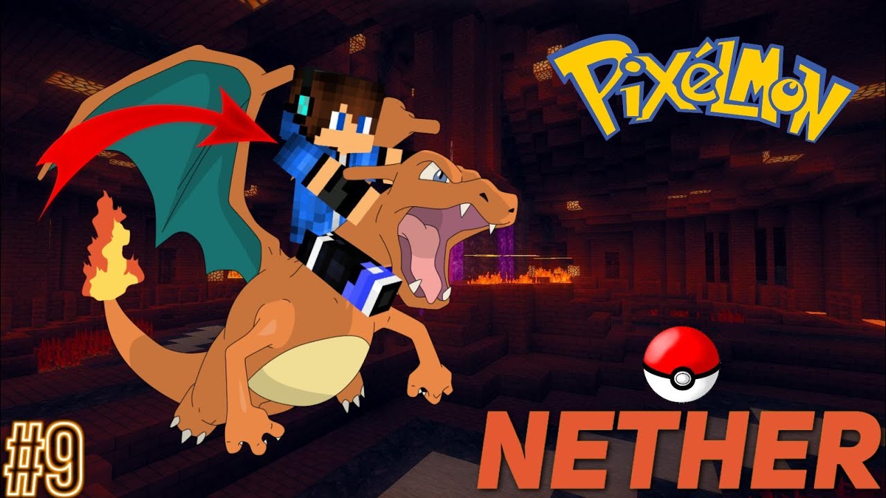 exploring nether with charizard in pixelmon - YouTube
