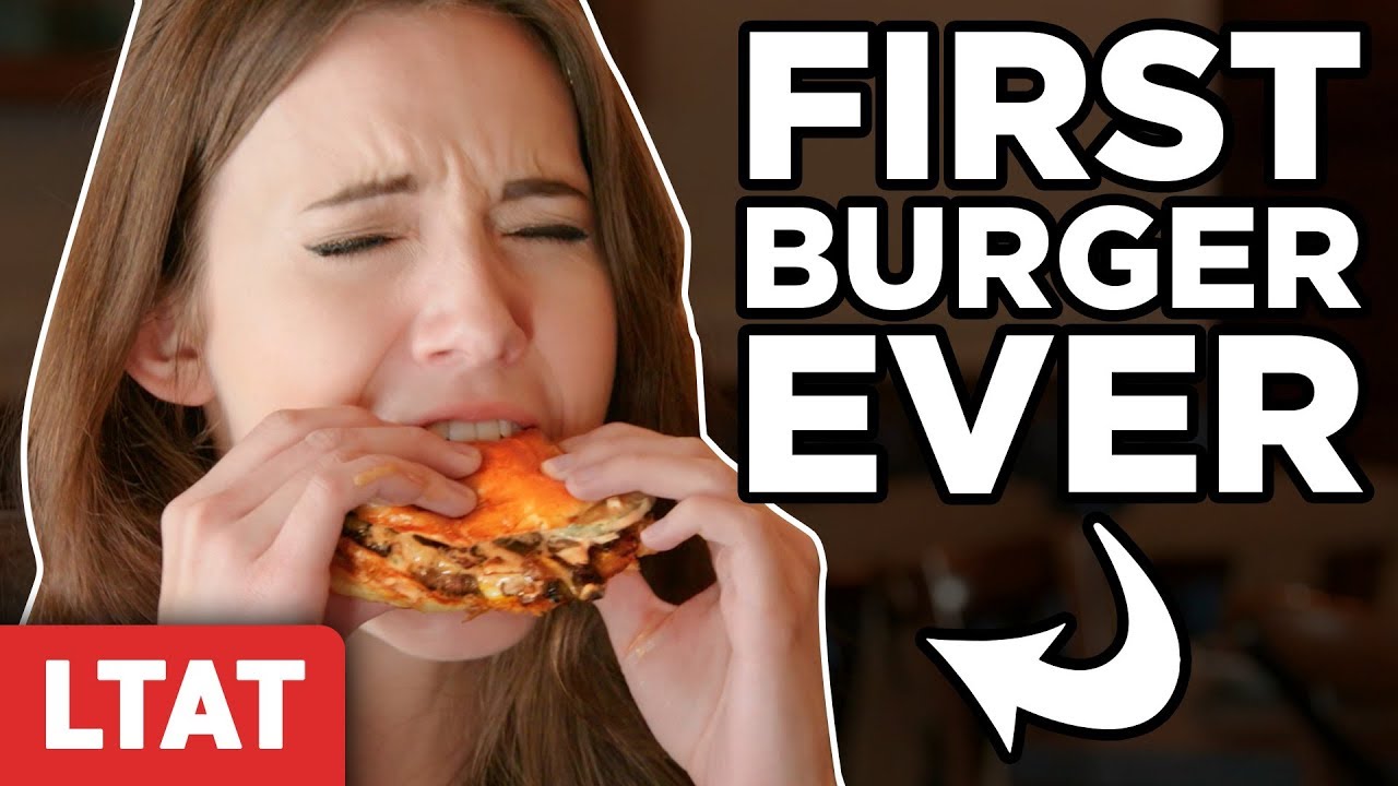 Eating A Burger For The First Time (Taste Test) - YouTube