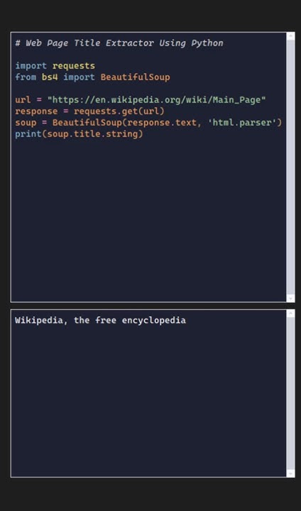 Web Page Title Extractor Using Python Beautifulsoup #pythin3 #webscraping #beautifulsoup #py ...