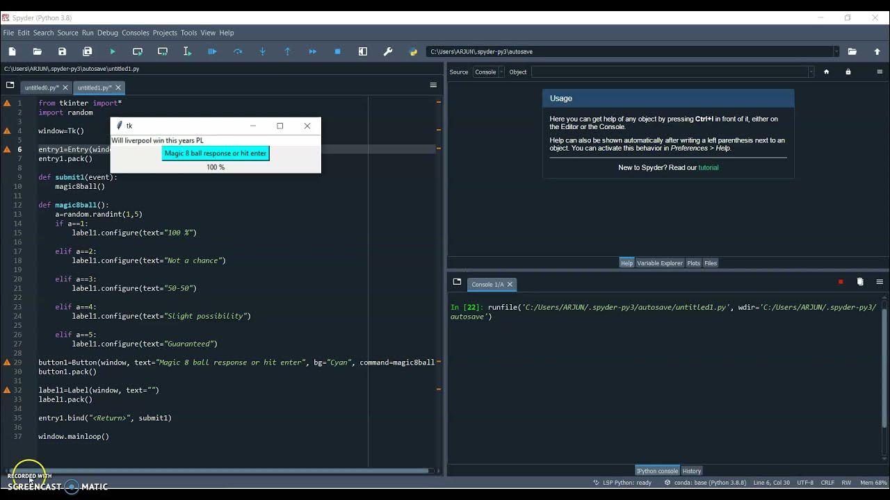 Creating a super true magic 8 ball. Using python - YouTube