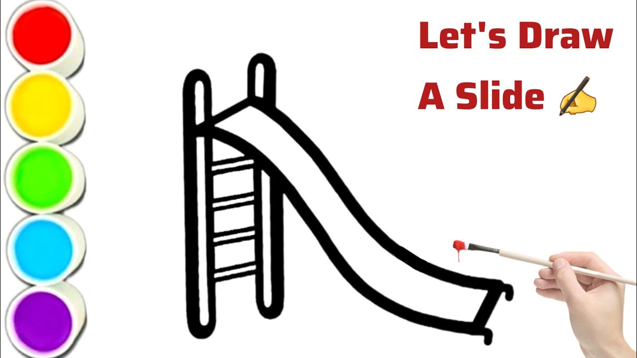 Let's Draw Easy Slide for kids| Slide Painting and Coloring for kids ...