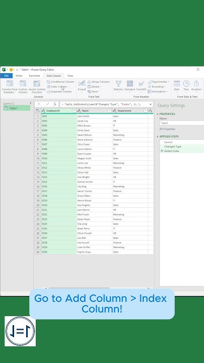 #178 Add an Index Column in Power Query #powerquery #exceltips #learnexcel #excel #exceltricks ...