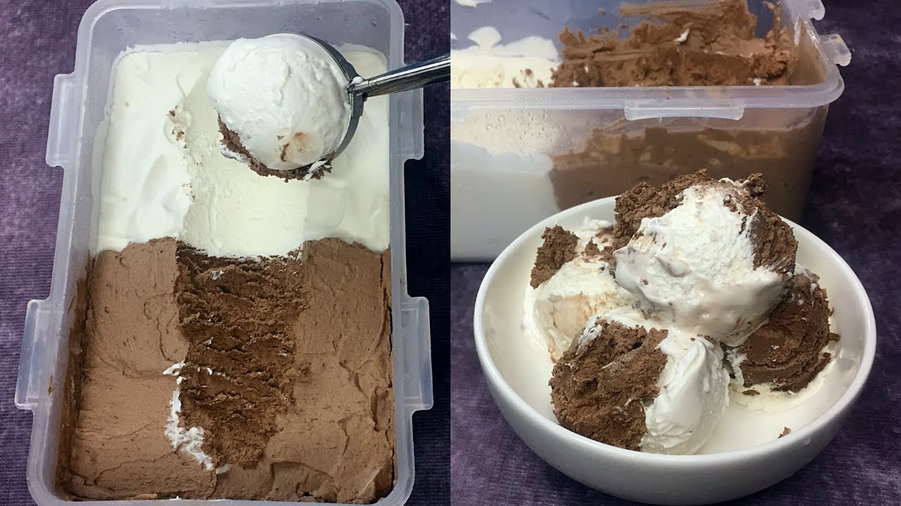 ঘরে তৈরি ভ্যানিলা চকলেট আইসক্রিম রেসিপি | Homemade Ice Cream | Ice ...