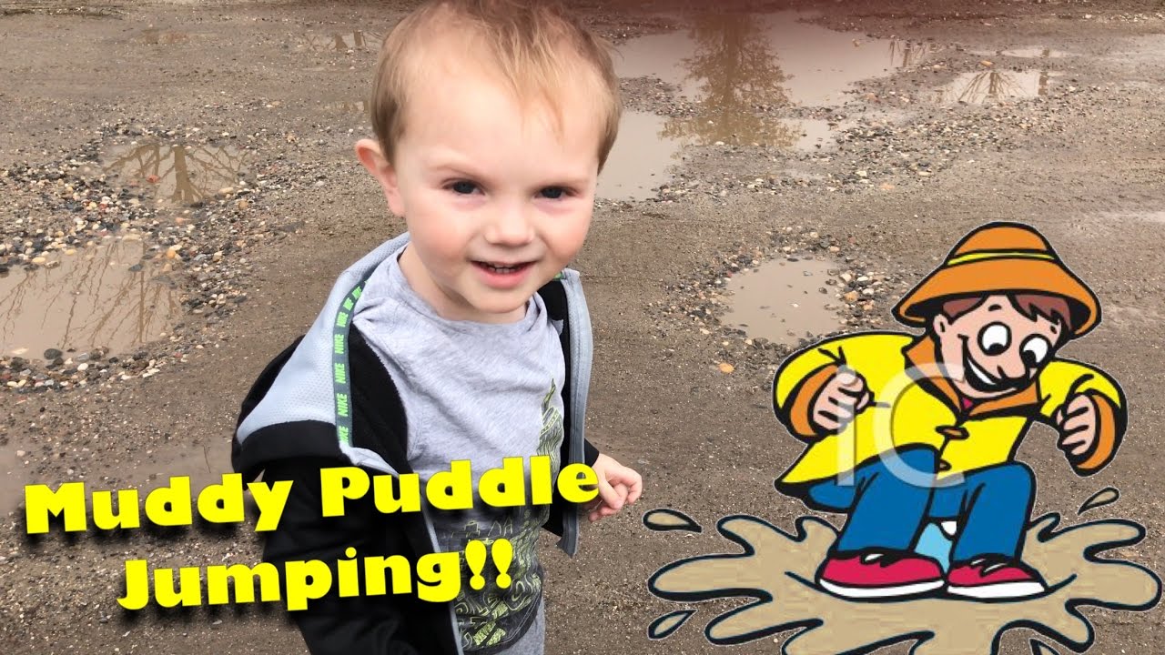 "THANK YOU PUDDLES!!" CUTE TODDLER JUMPS IN MUDDY RAIN PUDDLES! THANKS ...