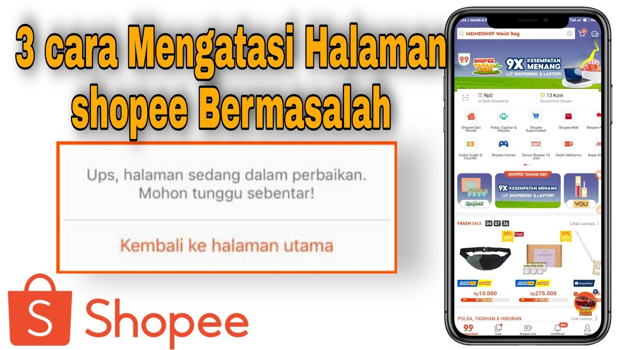 Cara Mengatasi shopee Halaman Sedang Bermasalah // shopee error 2021 ...