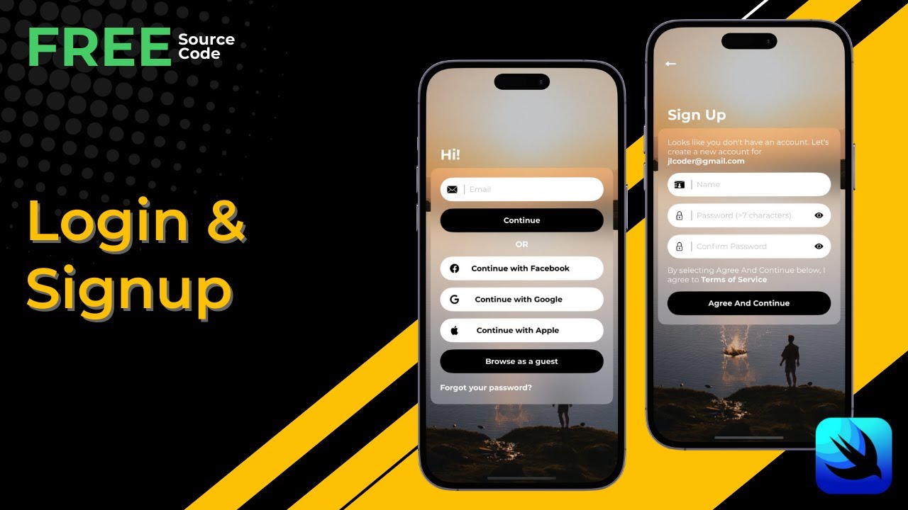 SwiftUI Login and Signup Screens - FREE Source Code! - YouTube