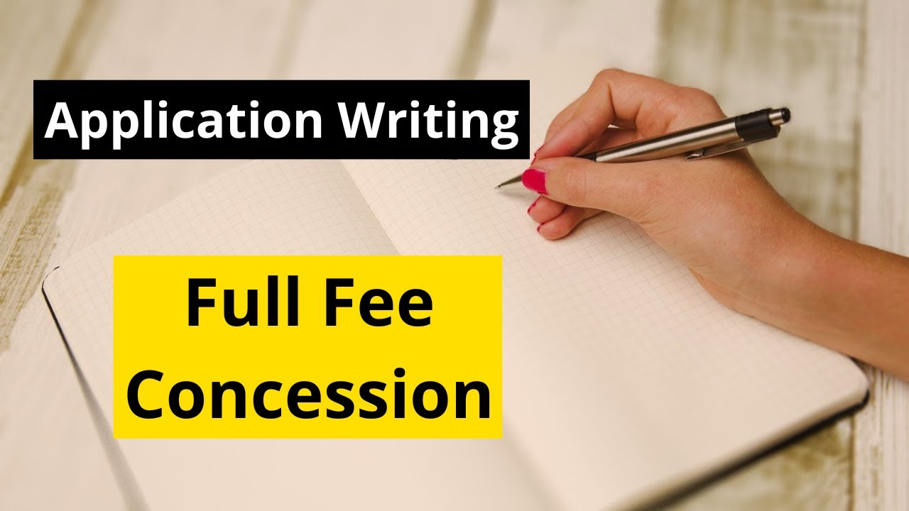 Full Fee Concession- Application | Application For Full Fee Concession - YouTube